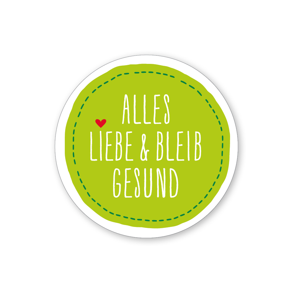 Sticker Bleib gesund - cosmic-shop - Postkarten, Weihnachtskarten ...